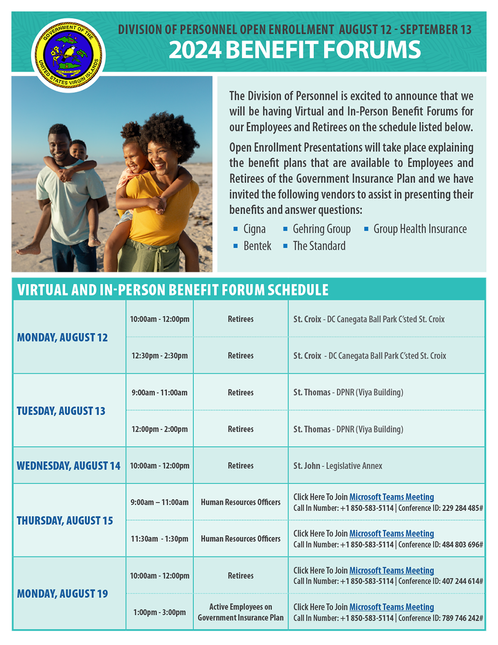 Group Health Insurance and Wellness | USVI Division of Personnel